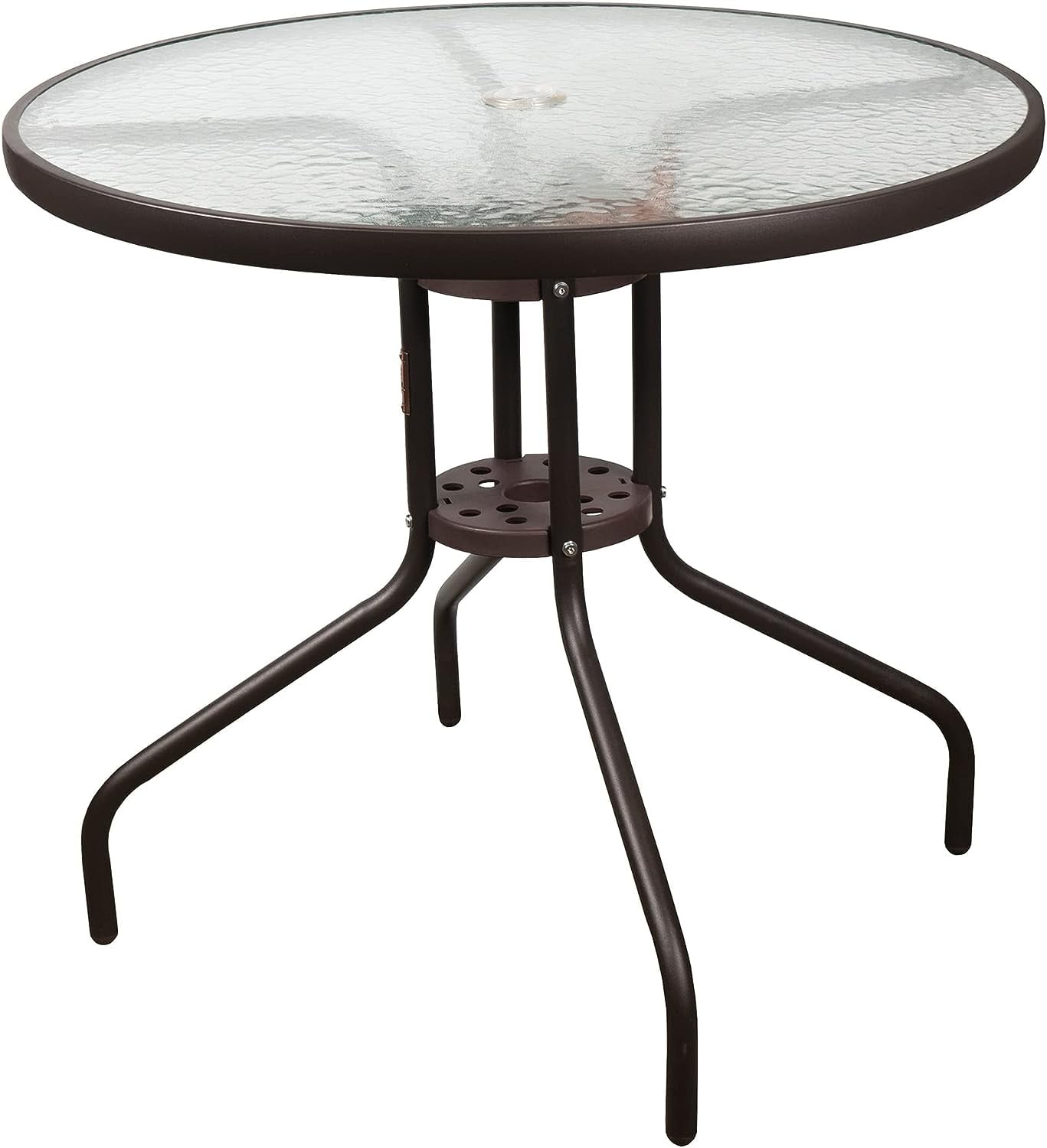 Garden Elements Outdoor Patio Furniture, Round Dining Table, Steel Base ...