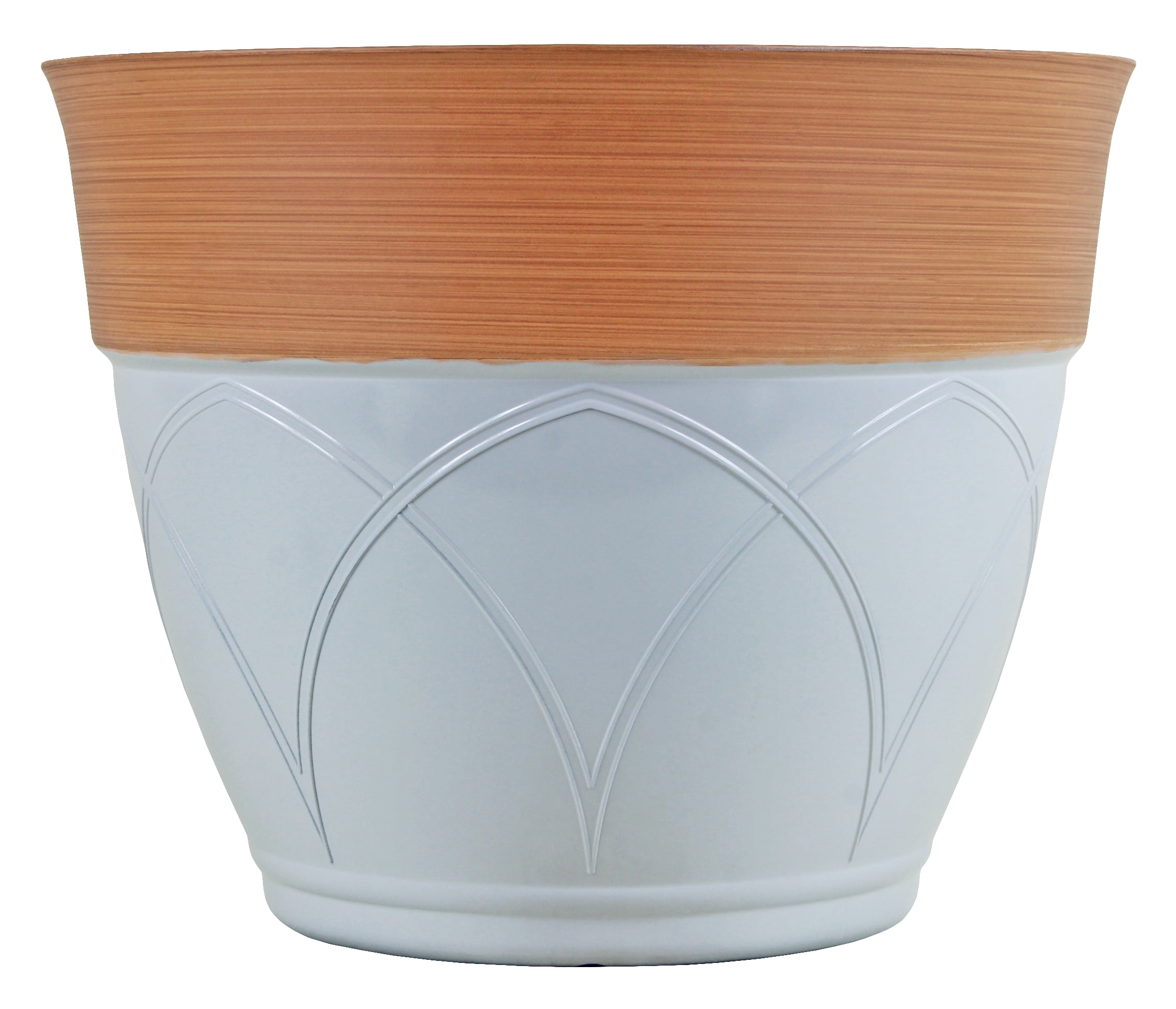 Garden Elements Plastic Indoor Outdoor Planter, 15-Inch Cream, Terra ...