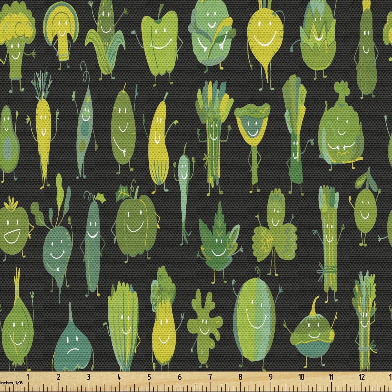 Garden Fabric by the Yard, Organic Farming of Vegetable Cheerful ...