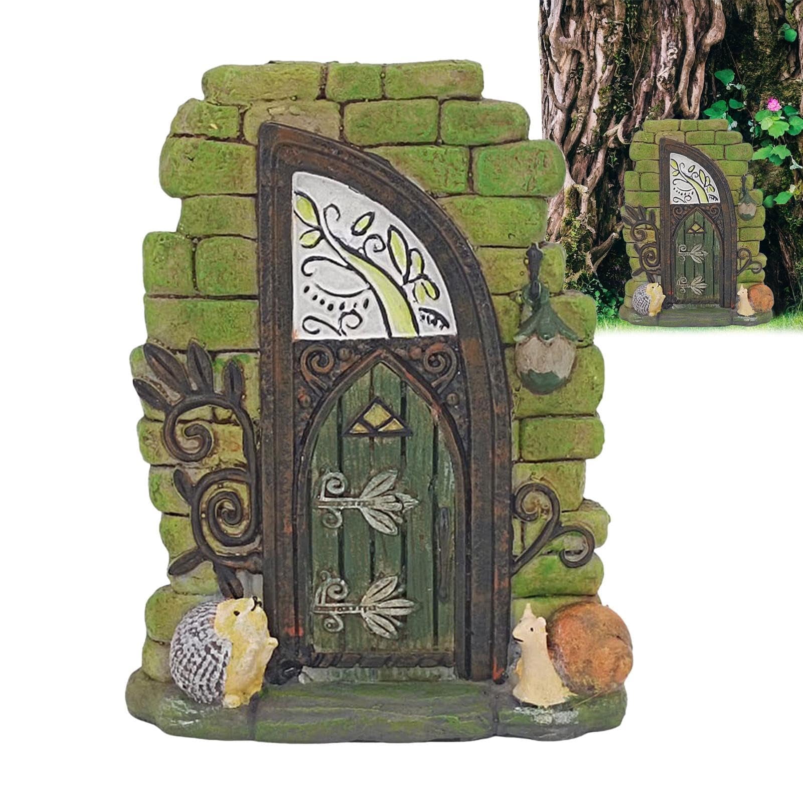 Garden Fairy Door - Fairy Doors for Trees Outdoor | 4.7 Inch Resin ...