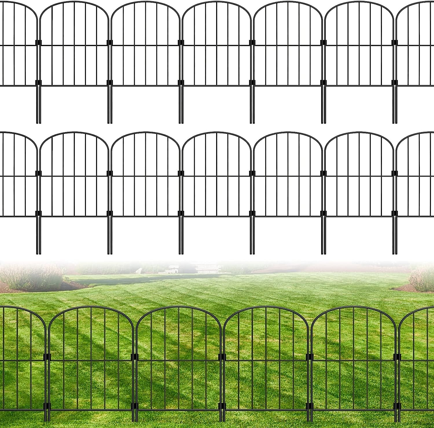 Garden Fence 25 Pack Animal Barrier Fence 27ft (L) x 24in (H) Rustproof ...