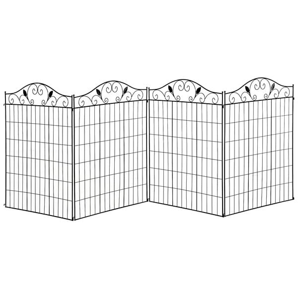 Garden Fence, 4 Pack, 44 in(H) x 12 ft(L) Folding Garden Fence Border ...