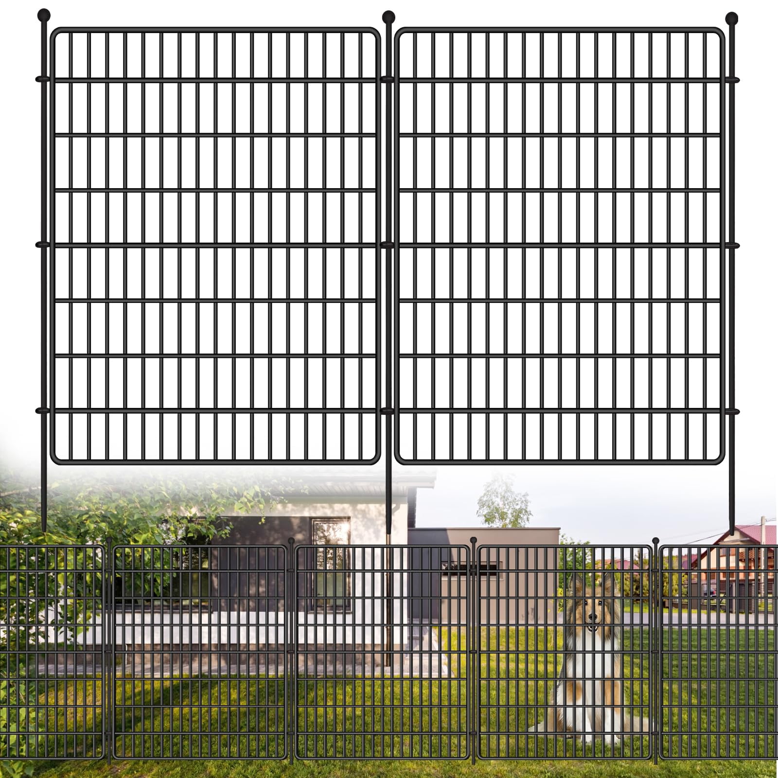 Garden Fence Animal Barrier,10/15 Panels No Dig Decorative Fence for ...