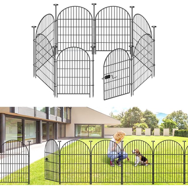 Garden Fence Animal Barrier with Gate 32 in(H)×17.5 Ft(L) 8 Panels ...