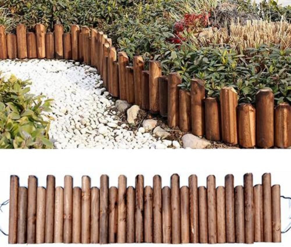 Garden Fence Border Edging Wooden Landscape Flexible Decorative Border ...