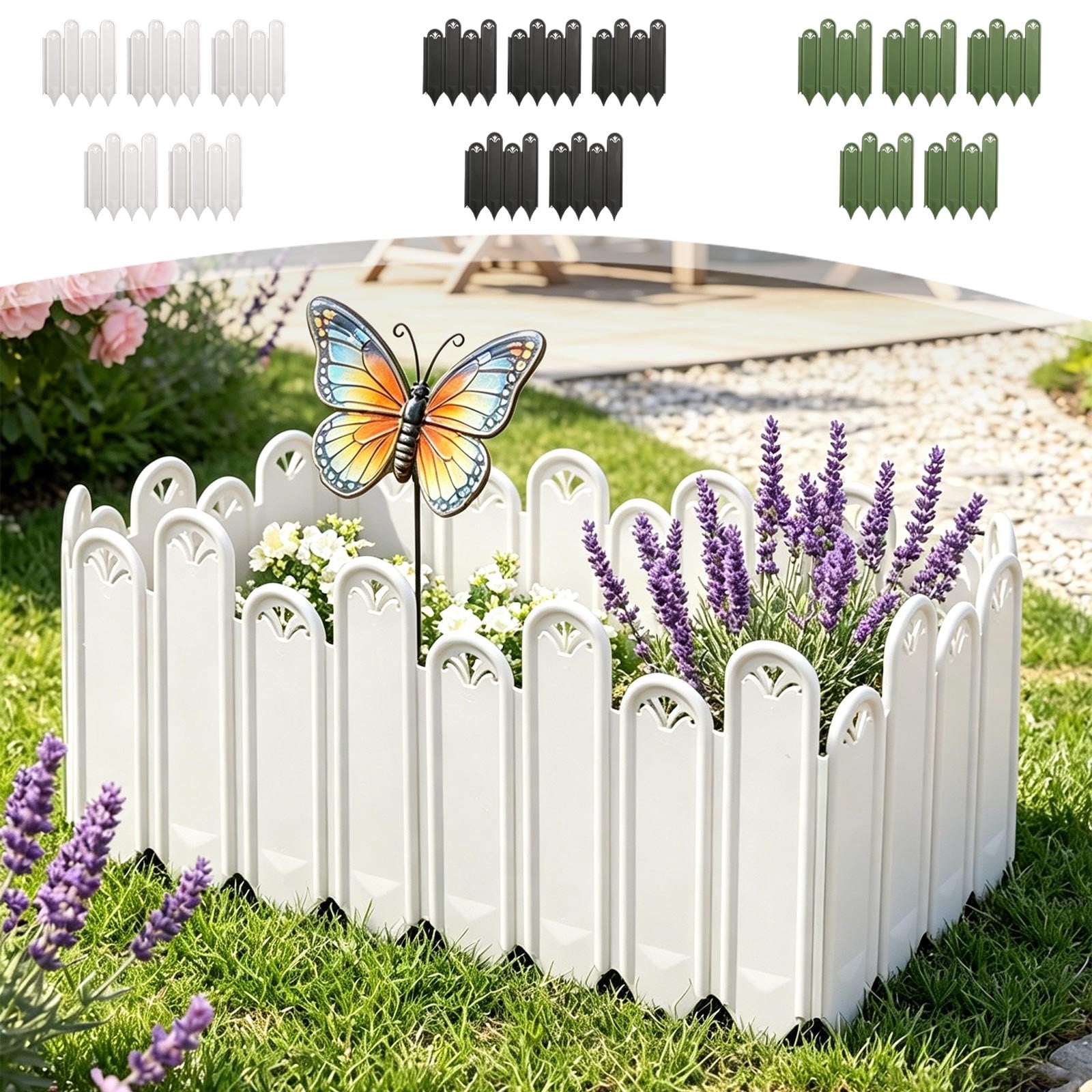 Garden Fence Edging Decorative Border for Flowerbeds Lawns Plants Yard ...
