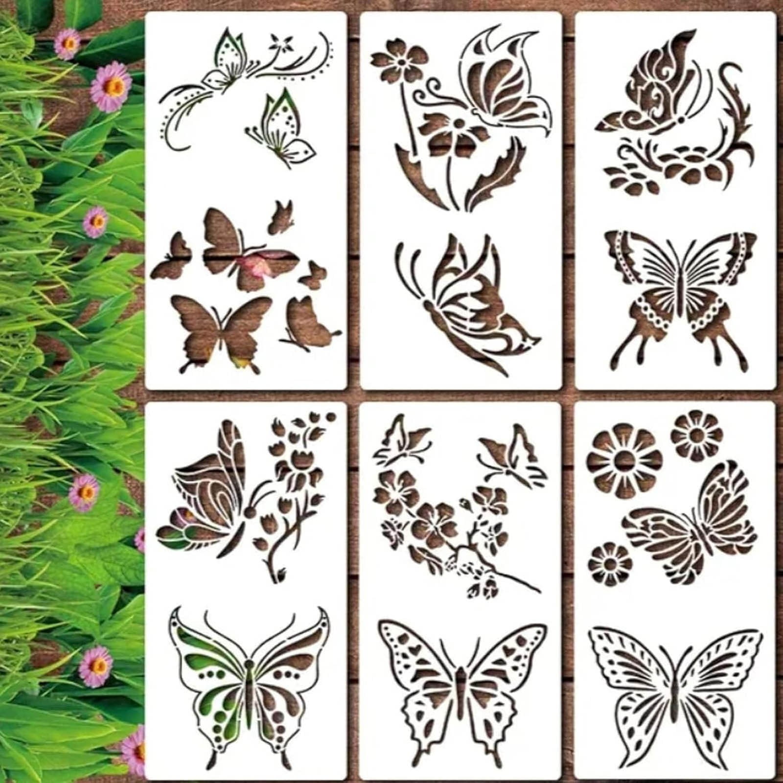 Garden Fence Large Flower Stencils DIY Decoration 2024 New Giant Reusable Floral Stencil For ...