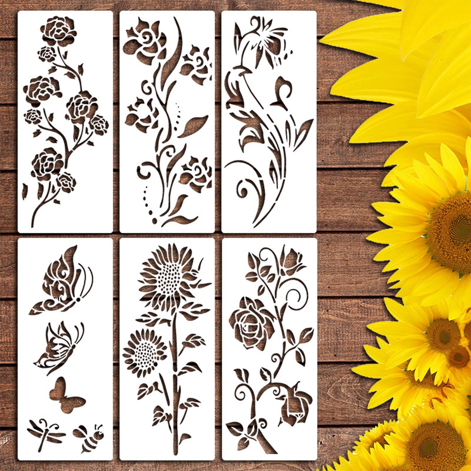 Garden Fence Large Flower Stencils Diy Decoration,Giant Reusable Floral ...