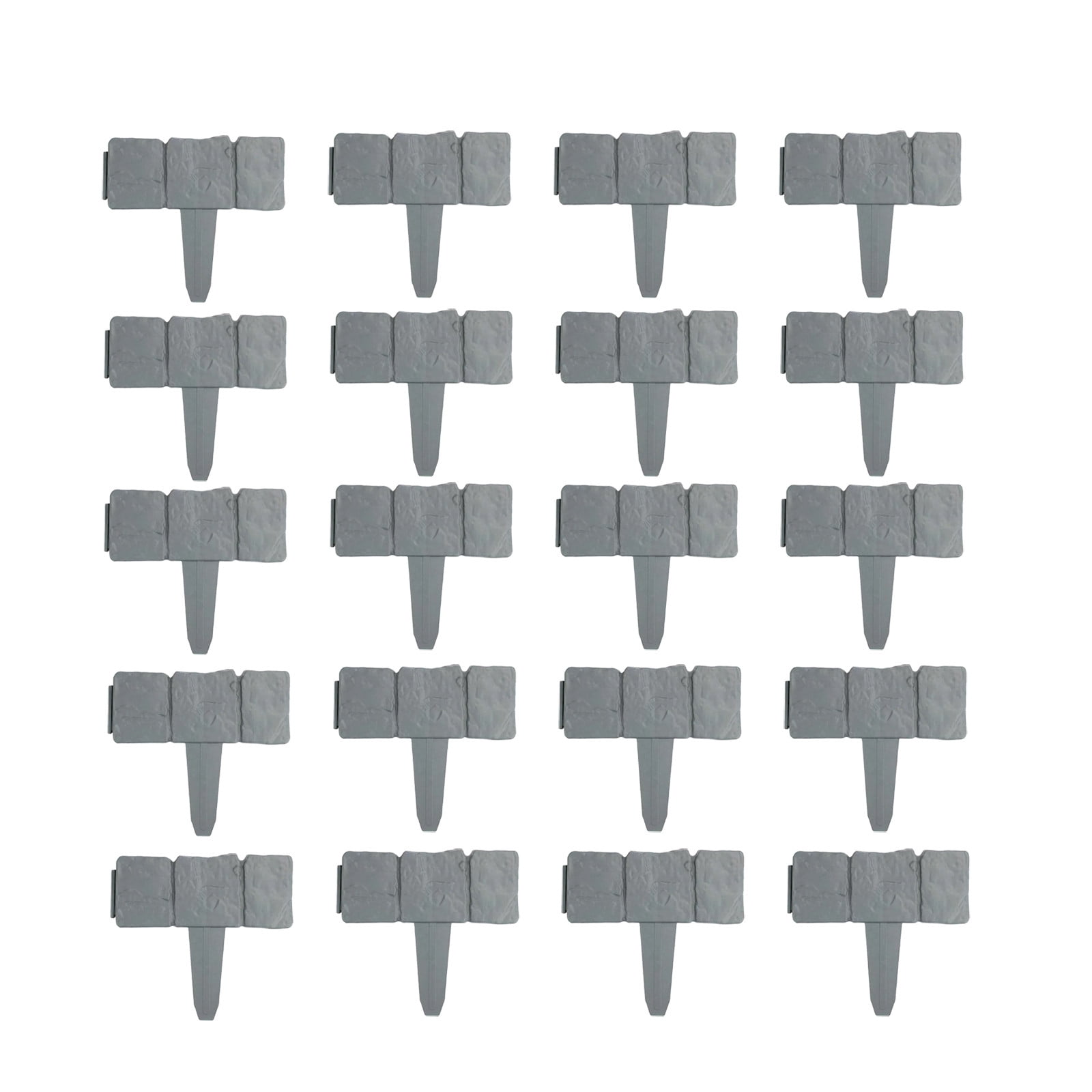 Garden Fence Plastic Retaining Edging, 20 Pcs Cobbled Effect Landscape ...