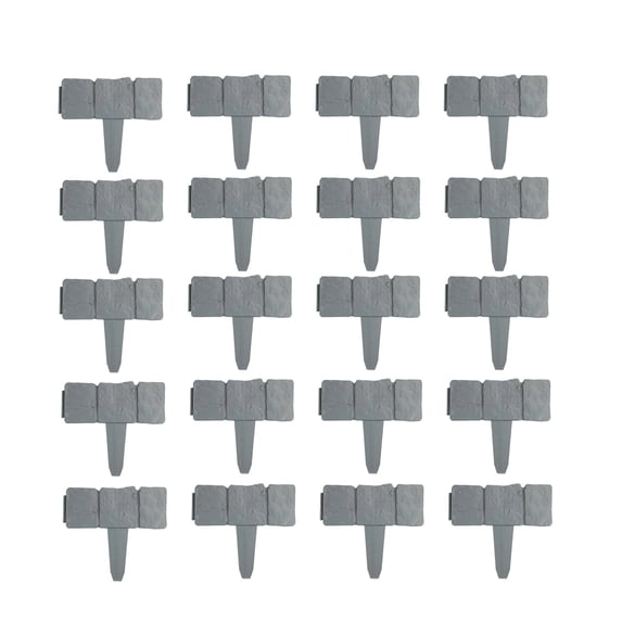 Garden Fence Plastic Retaining Edging, 20 Pcs Cobbled Effect Landscape ...