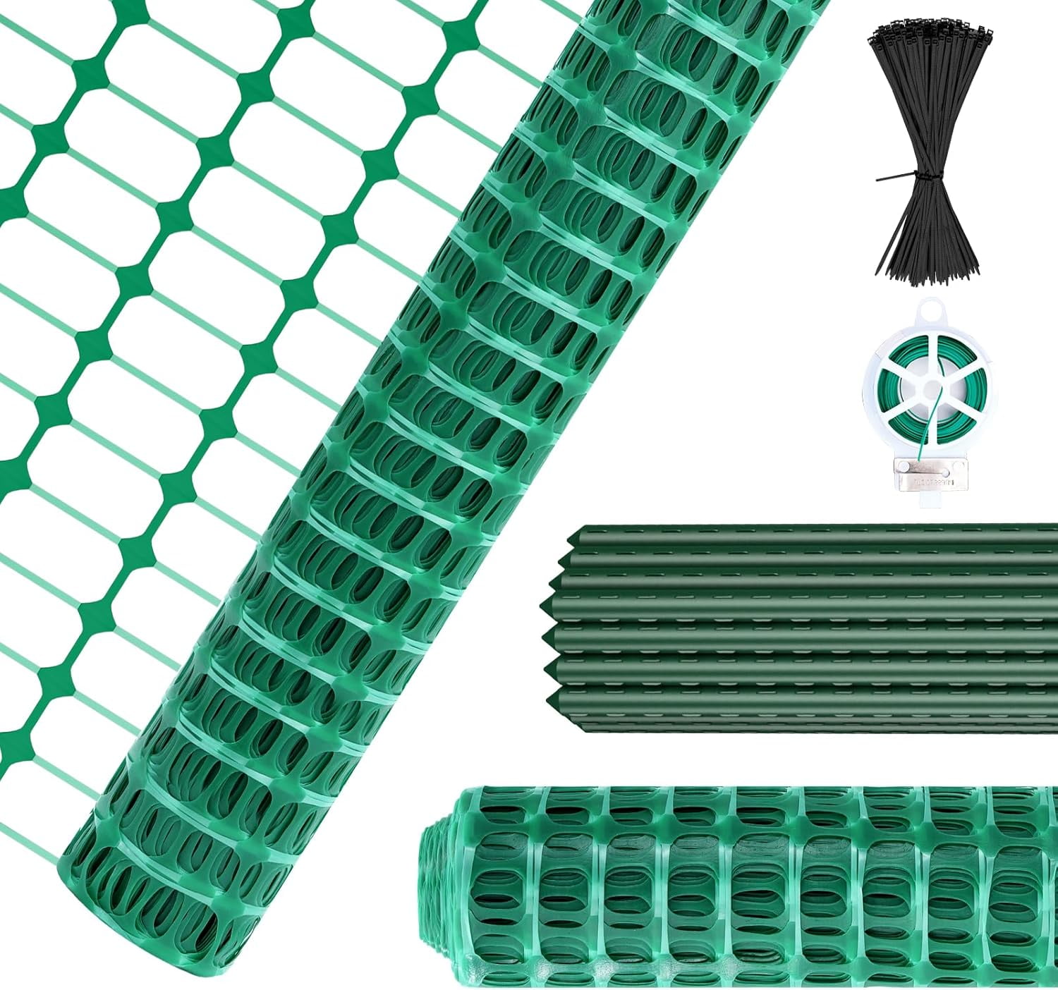 Garden Fence,Snow Fence Temporary Fence Plastic Fence with Posts,40 ...