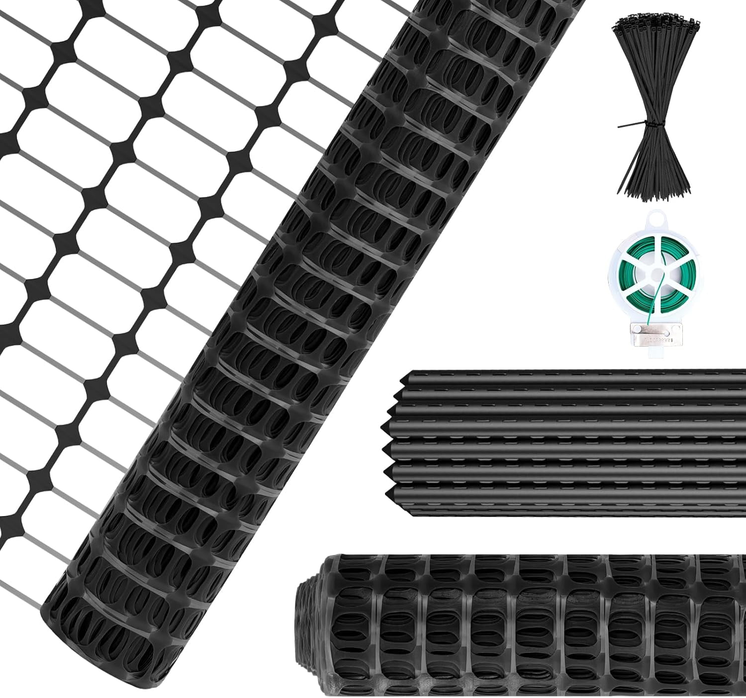 Garden Fence,Snow Fence Temporary Fence Plastic Fence with Posts,40 ...