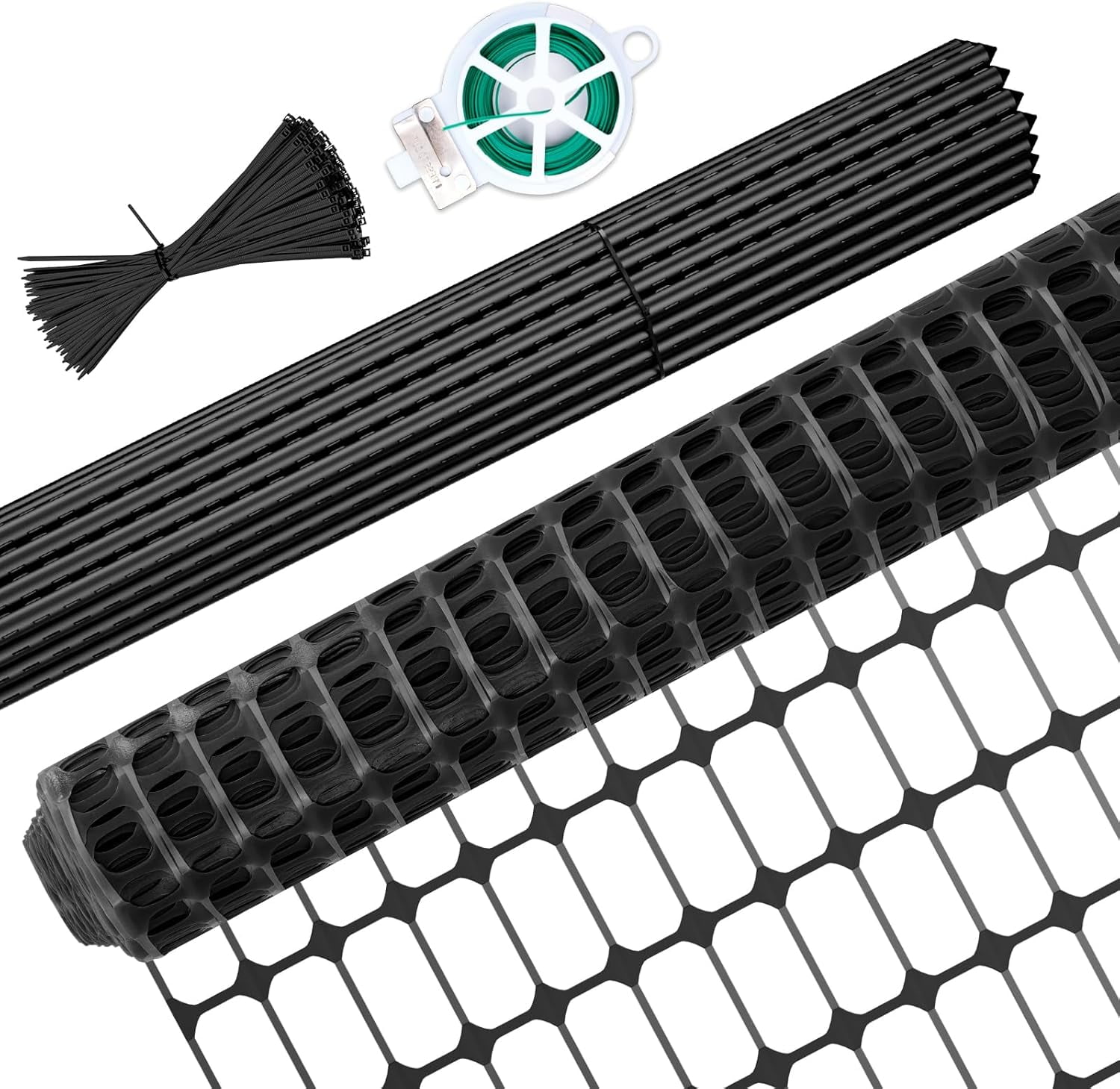 Garden Fence,Snow Fence Temporary Fence Plastic Fence with Posts,40 ...