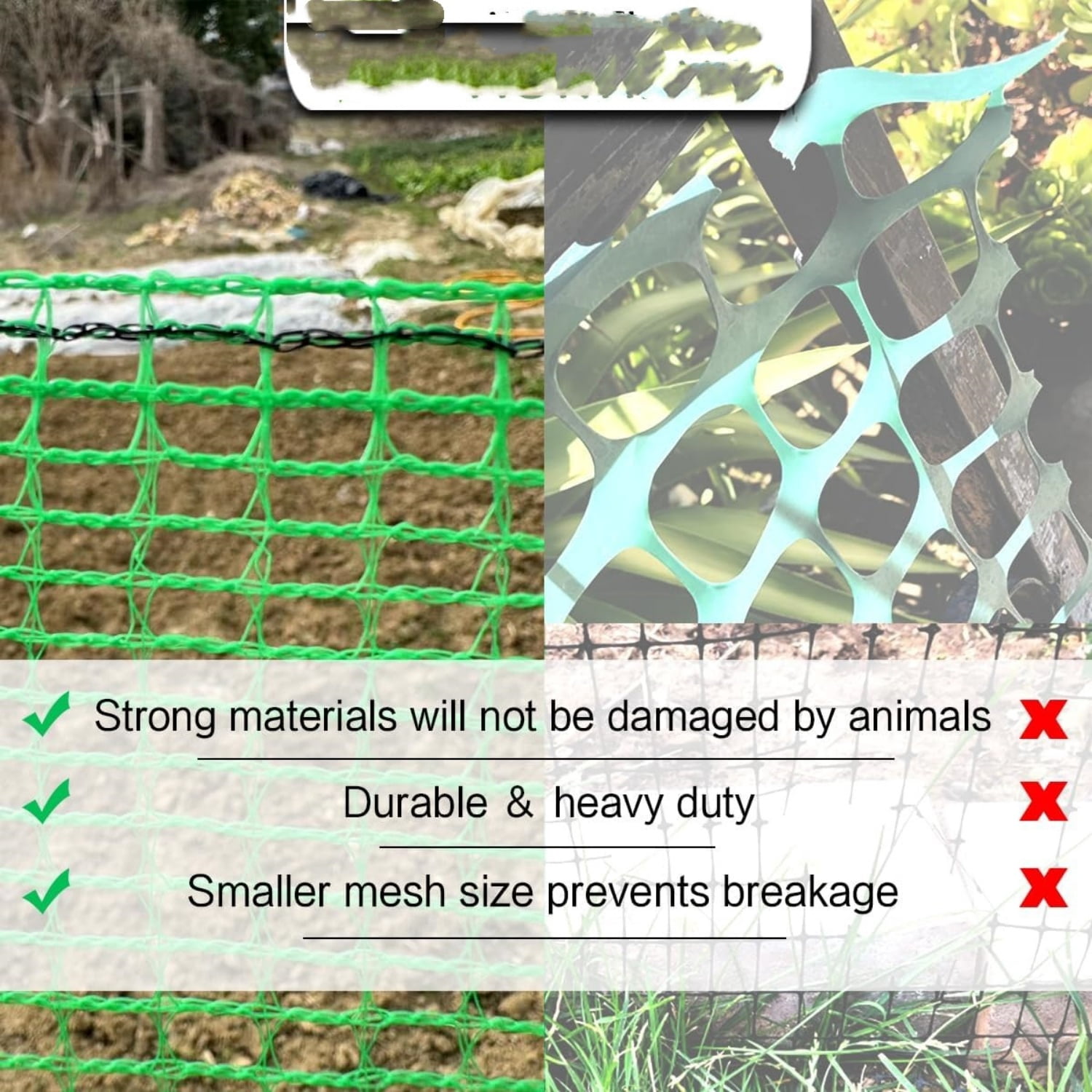 Garden Fence Temporary Fence, 4'x100' with 50 Zip Ties, Plastic Fencing ...