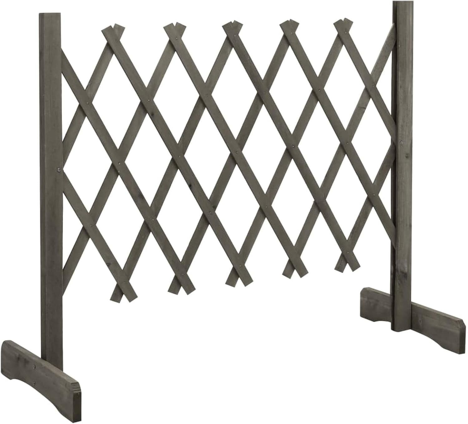 Garden Fence Trellis Gray 47.2"x23.6" Solid Firwood, Extendable Garden ...
