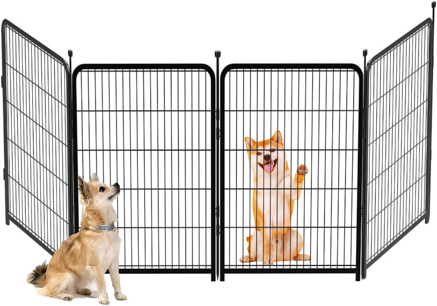 Garden Fencing 36 Inch High, 4 Panels Total 8.9 Ft(L) Dog Fence Outdoor ...