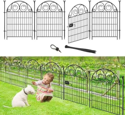 Garden Fencing 36 Inch High, 4 Panels Total Length 8.8 Ft Dog Fences ...