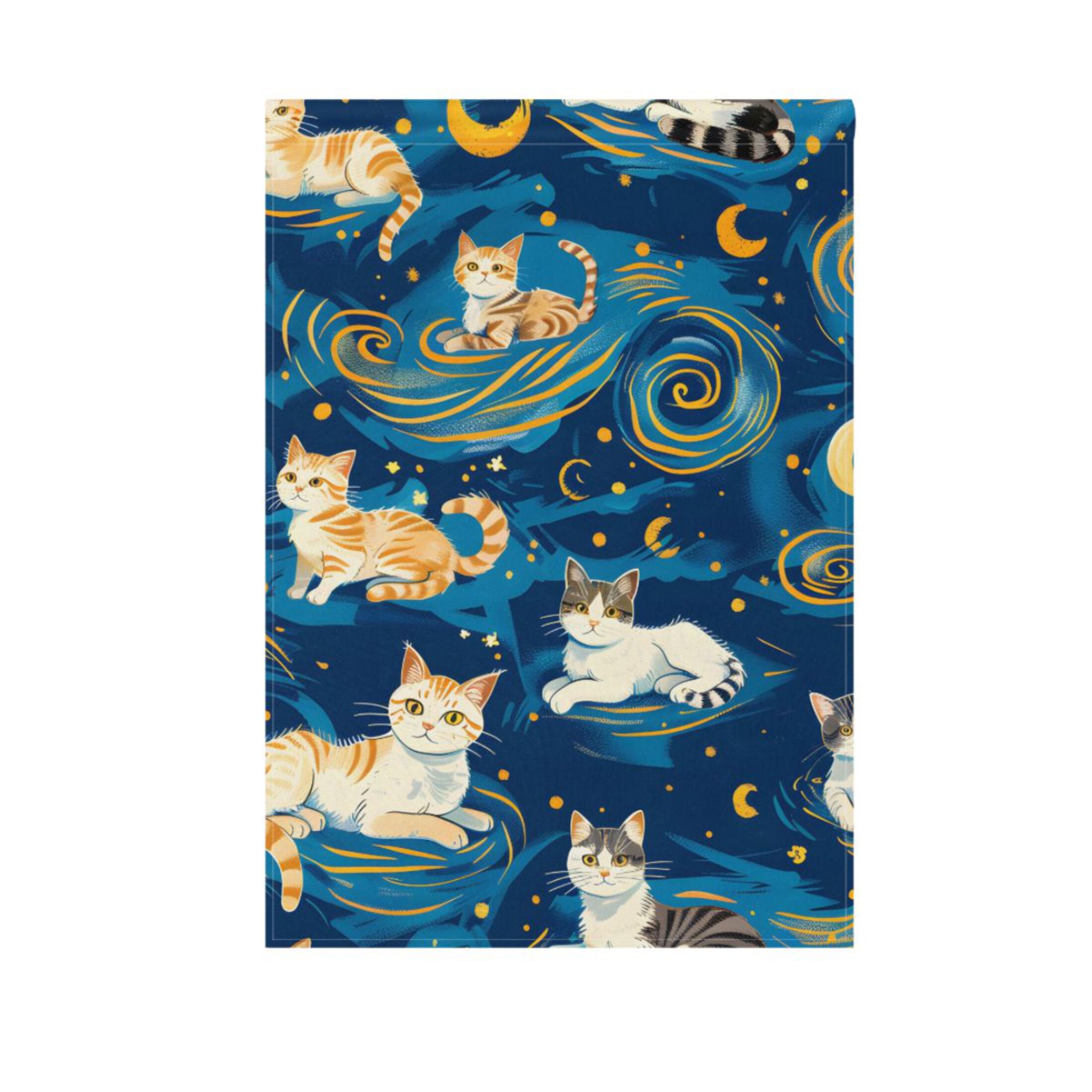 Garden Flag 12"x18" Cartoon Cats and Starry Sky Double-Sided Yard Flags ...