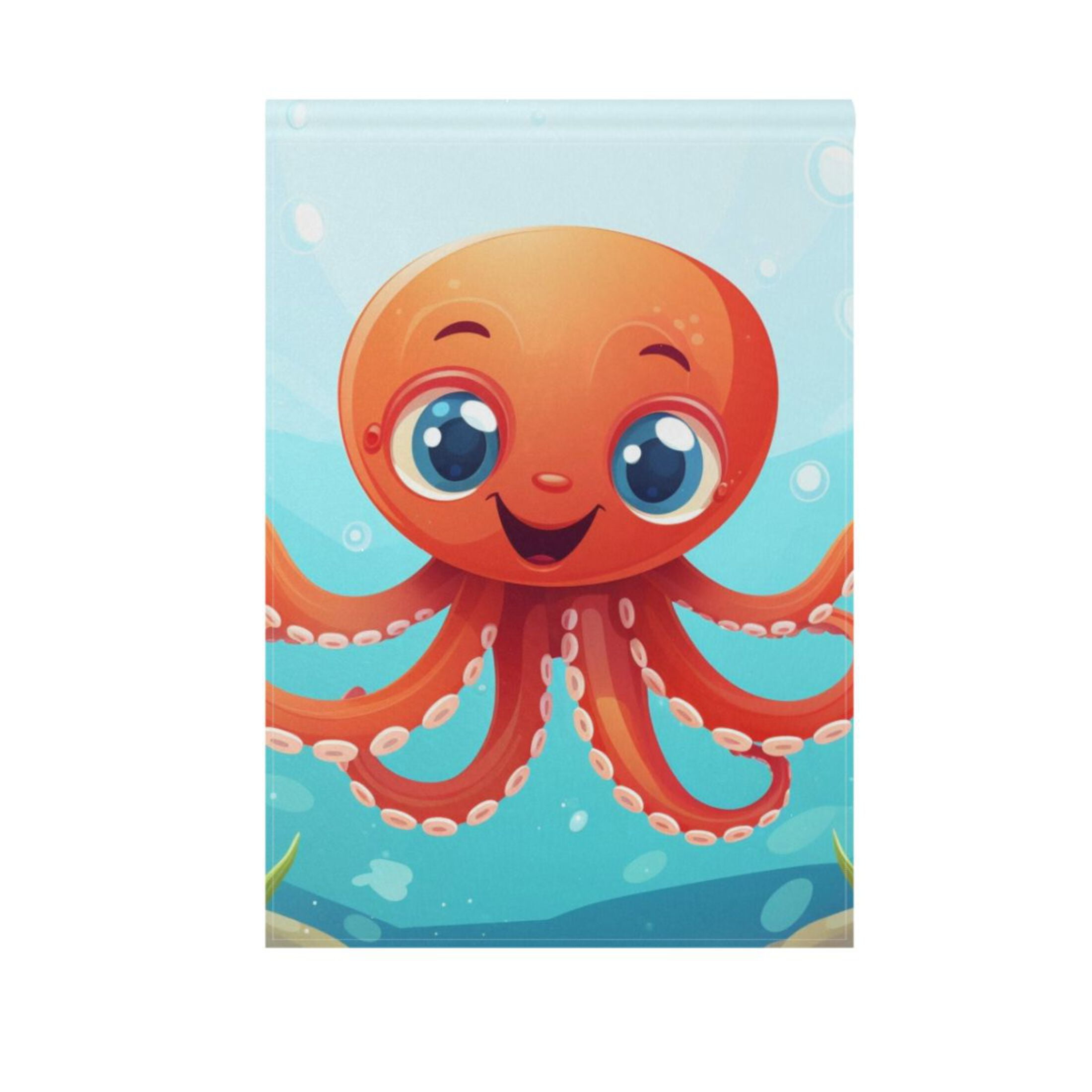 Garden Flag 12"x18" Cartoon Cute Octopus in Sea Double-Sided Yard Flags ...