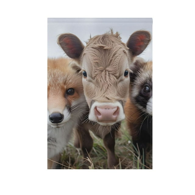 Garden Flag 12"x18" Cow Fox Ferret Double-Sided Yard Flags for Outside ...