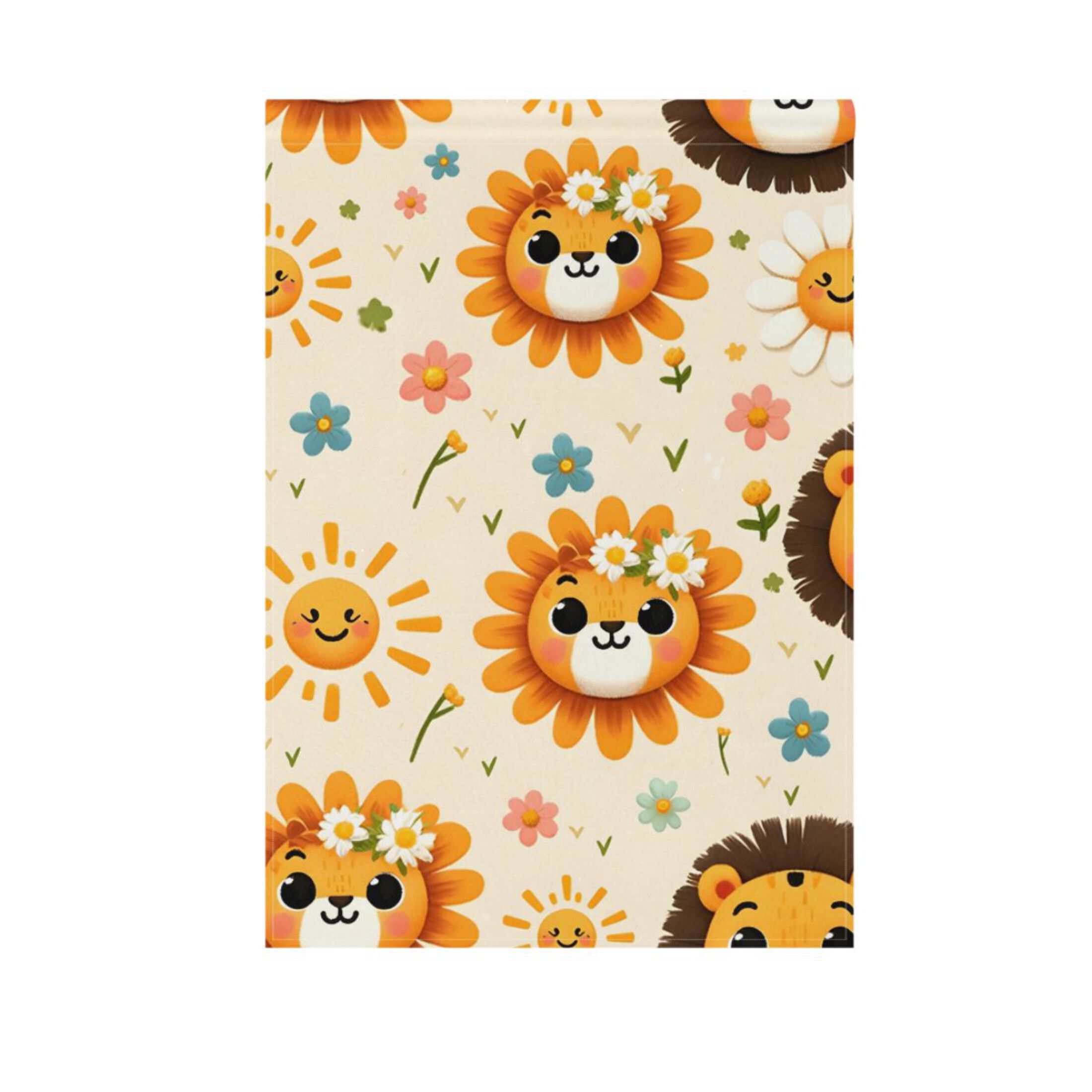 Garden Flag 12"x18" Cute Tiger Face and Lion Face Double-Sided Yard ...