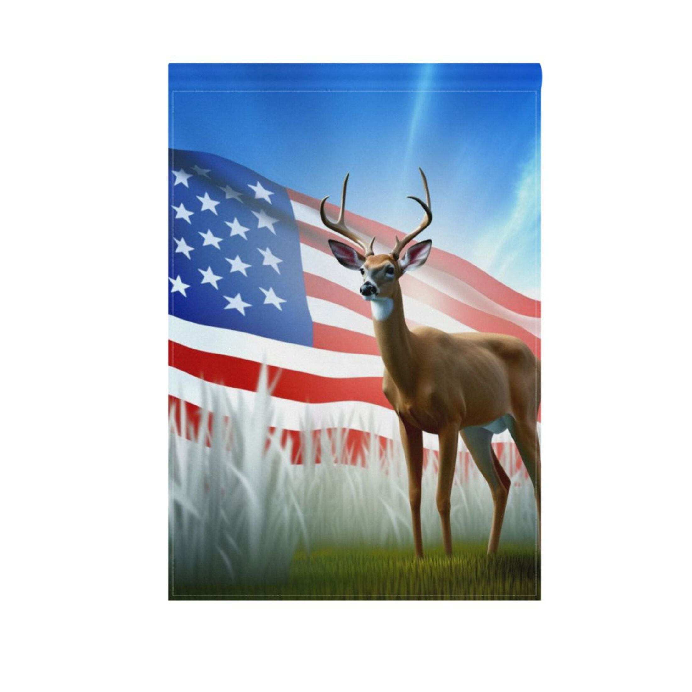 Garden Flag 12"x18" Deer and American Flag Double-Sided Yard Flags for ...
