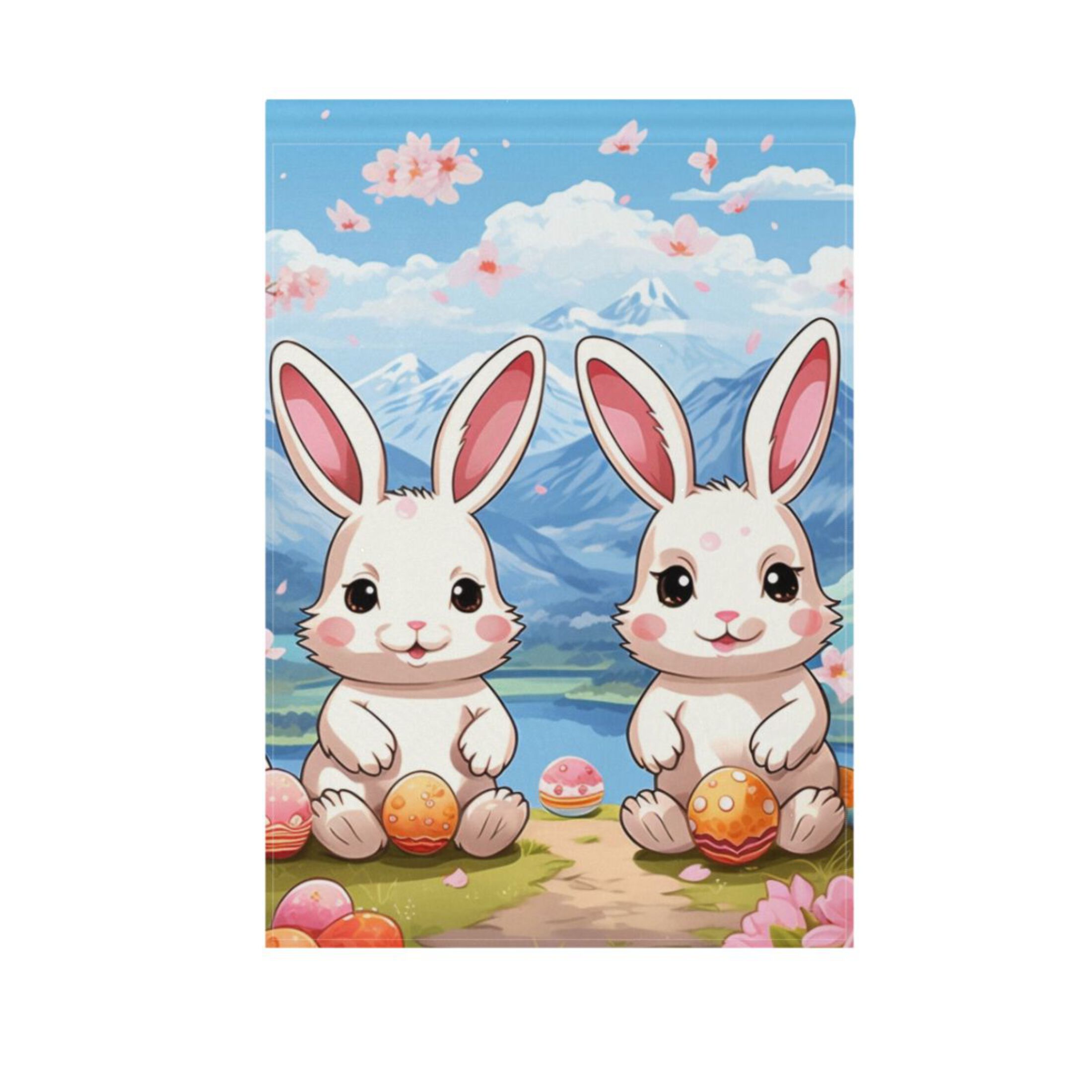 Garden Flag 12"x18" Easter Egg and Cute Rabbit Double-Sided Yard Flags ...