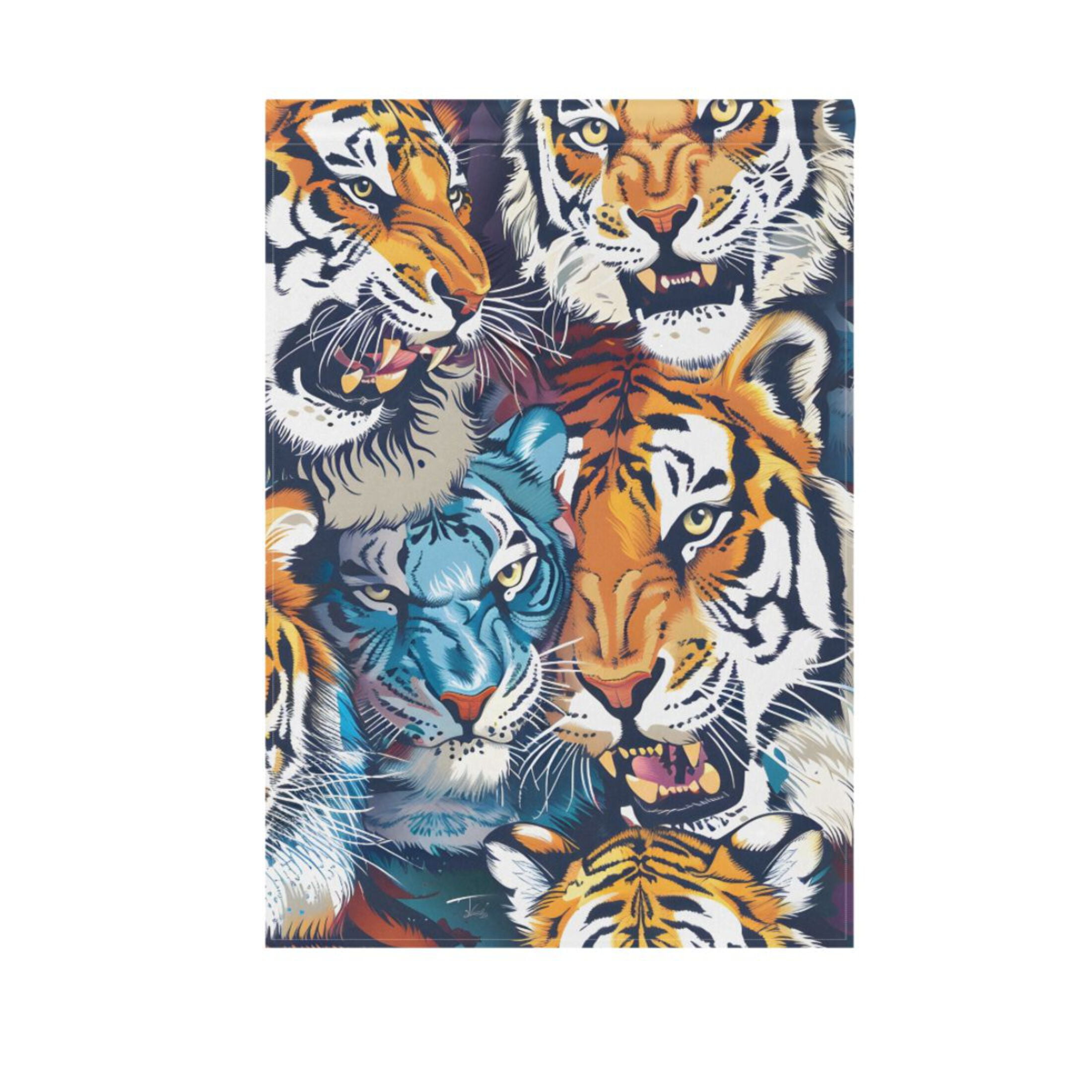 Garden Flag 12"x18" Ferocious Tiger Face Double-Sided Yard Flags for ...