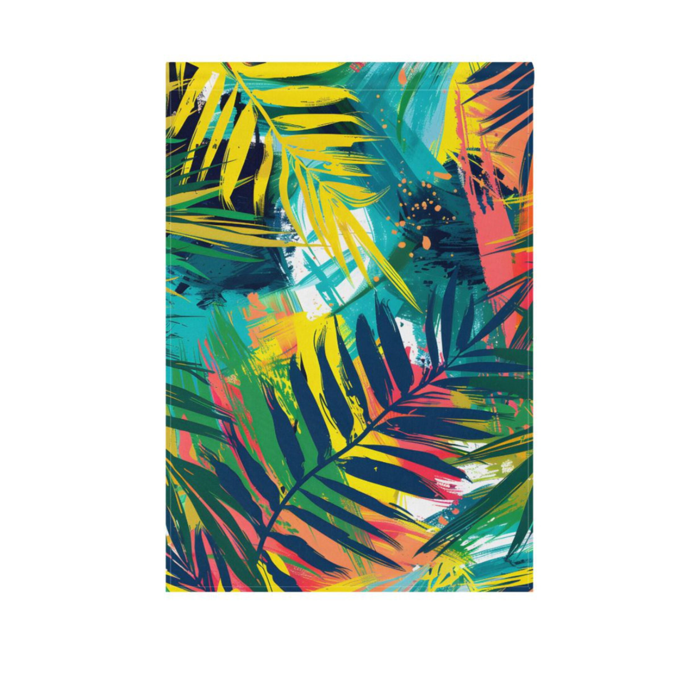 Garden Flag 12"x18" Hand Painted Tropical Leaf Double-Sided Yard Flags ...