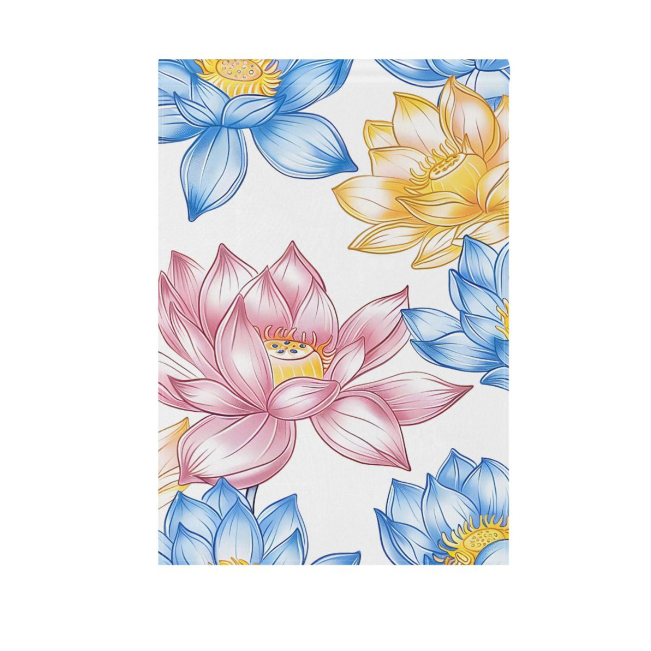 Garden Flag 12"x18" Watercolor Lotus Flower Double-Sided Yard Flags for ...