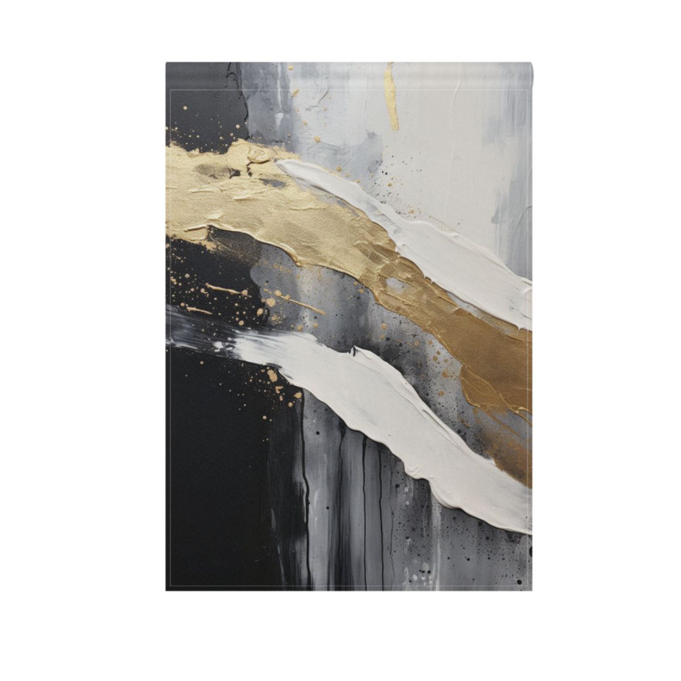 Garden Flag 28"x40" Abstract Gold White Painting Double-Sided Yard ...