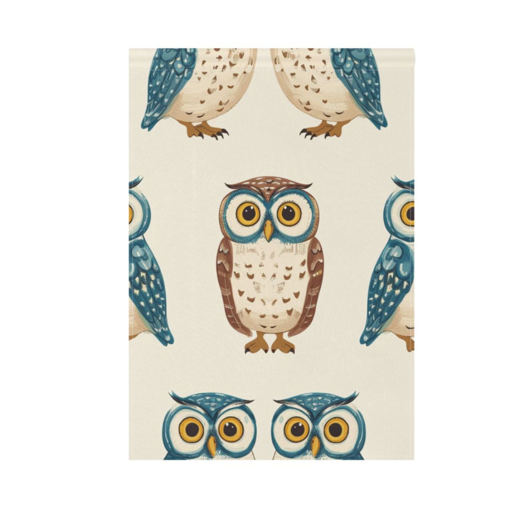 Garden Flag 28"x40" Blue and Brown Owls Double-Sided Yard Flags for ...