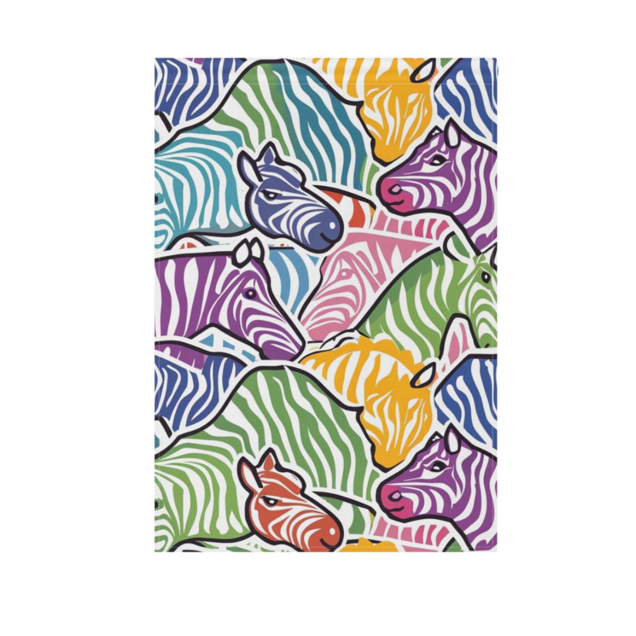 Garden Flag 28"x40" Colorful Zebra Stripe Animals Double-Sided Yard ...