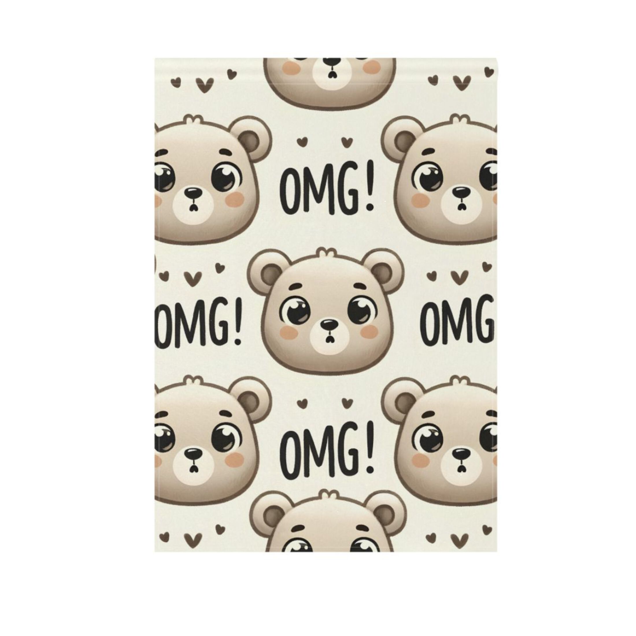 Garden Flag 28"x40" Cute Bear Face Double-Sided Yard Flags for Outside ...