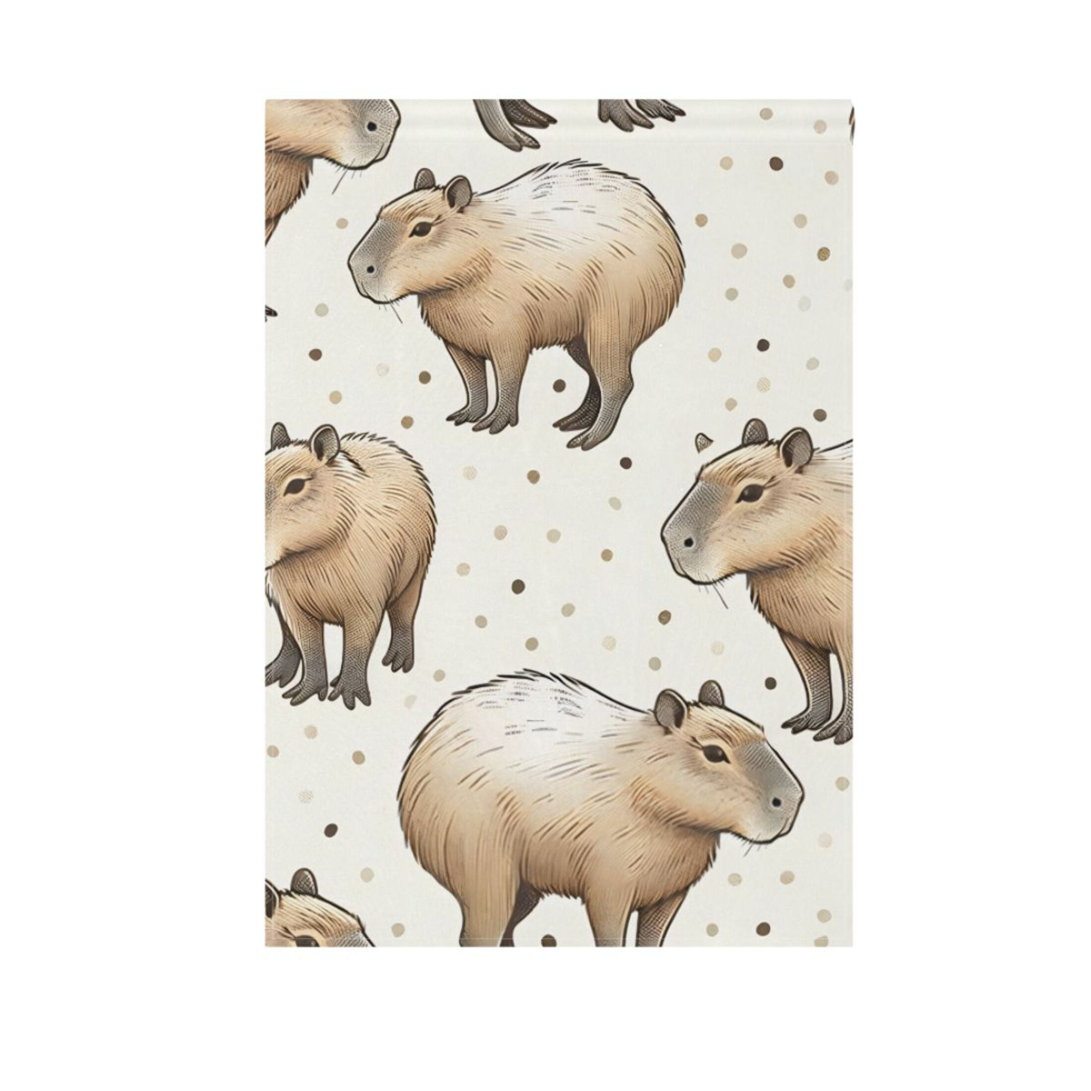 Garden Flag 28"x40" Cute Capybara and Dots Double-Sided Yard Flags for ...