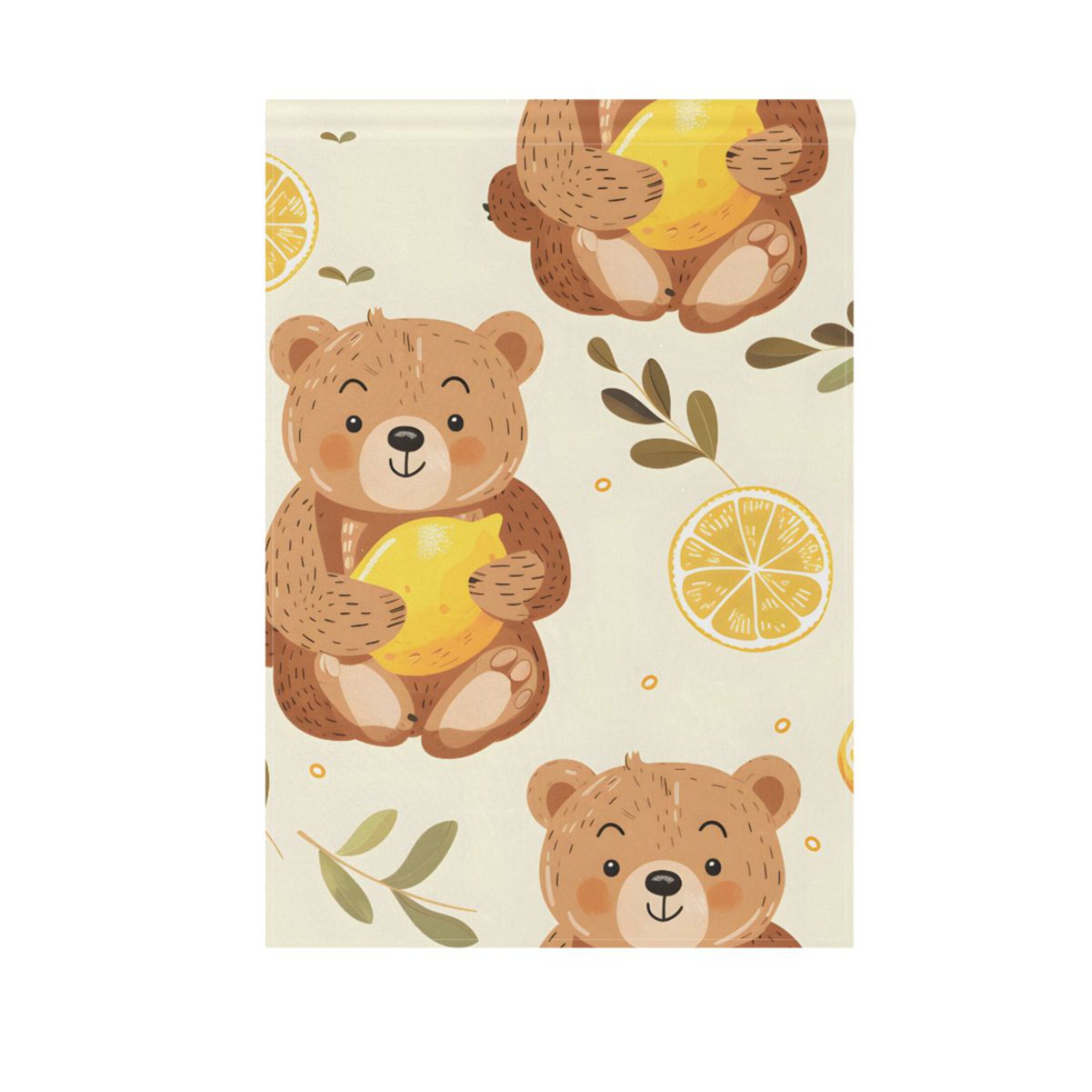 Garden Flag 28"x40" Cute Cartoon Bear and Lemon Double-Sided Yard Flags ...