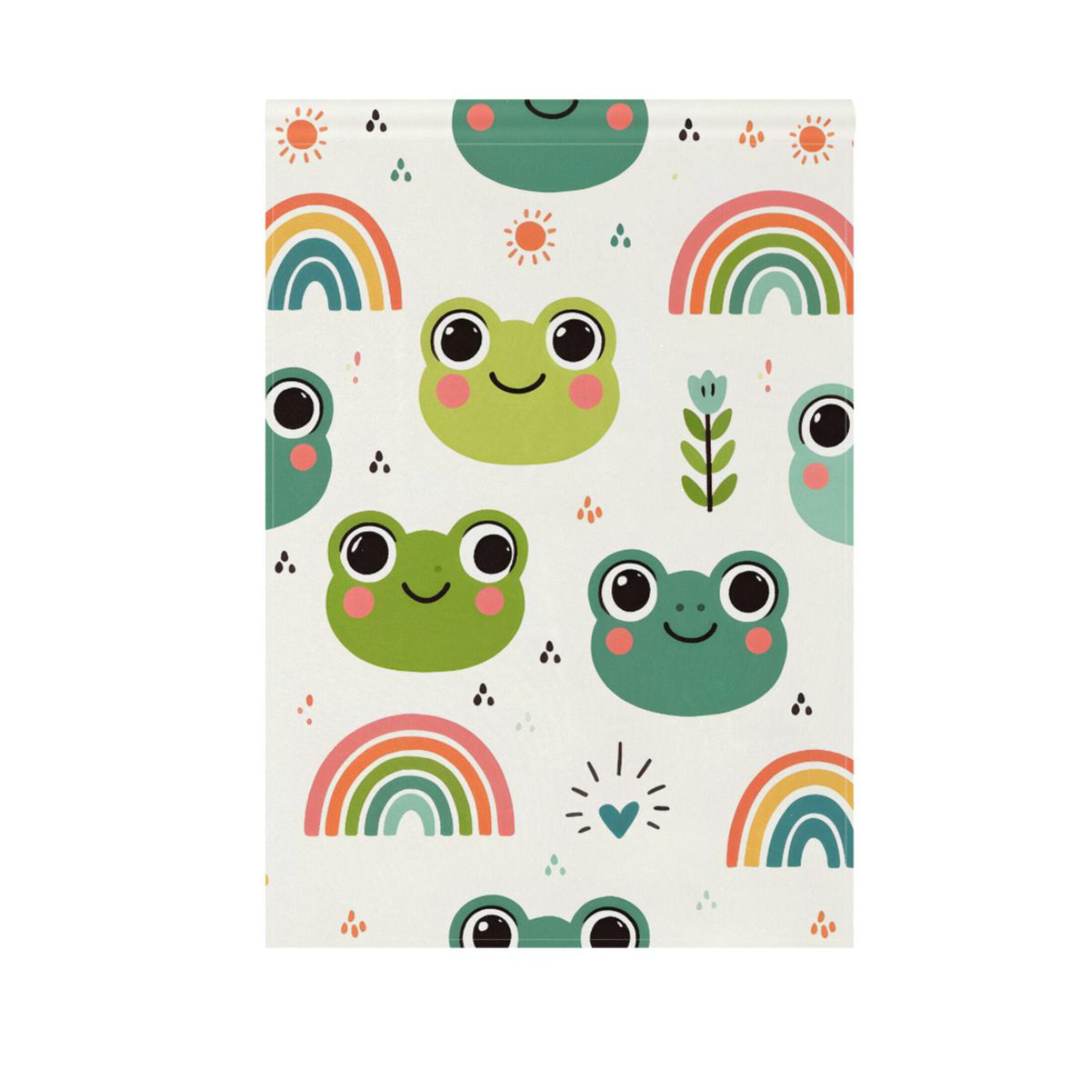 Garden Flag 28"x40" Cute Frog Head and Rainbow Double-Sided Yard Flags ...