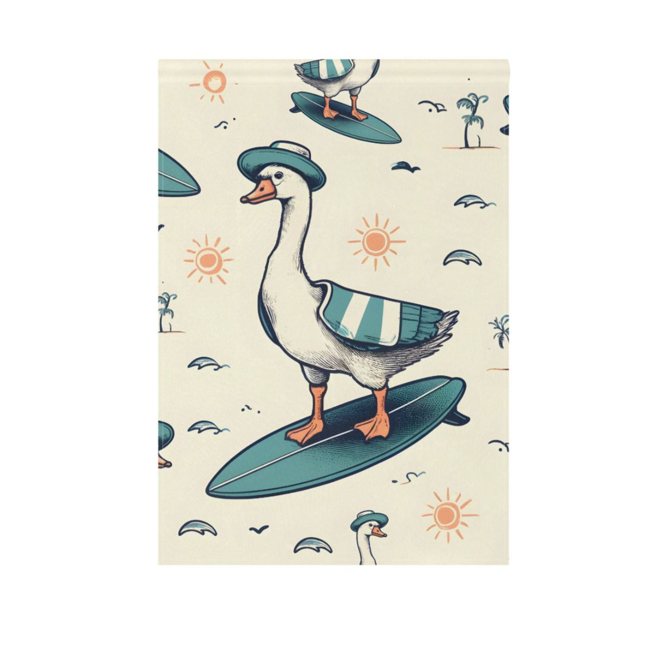 Garden Flag 28"x40" Goose with Hat on Surfer Double-Sided Yard Flags ...