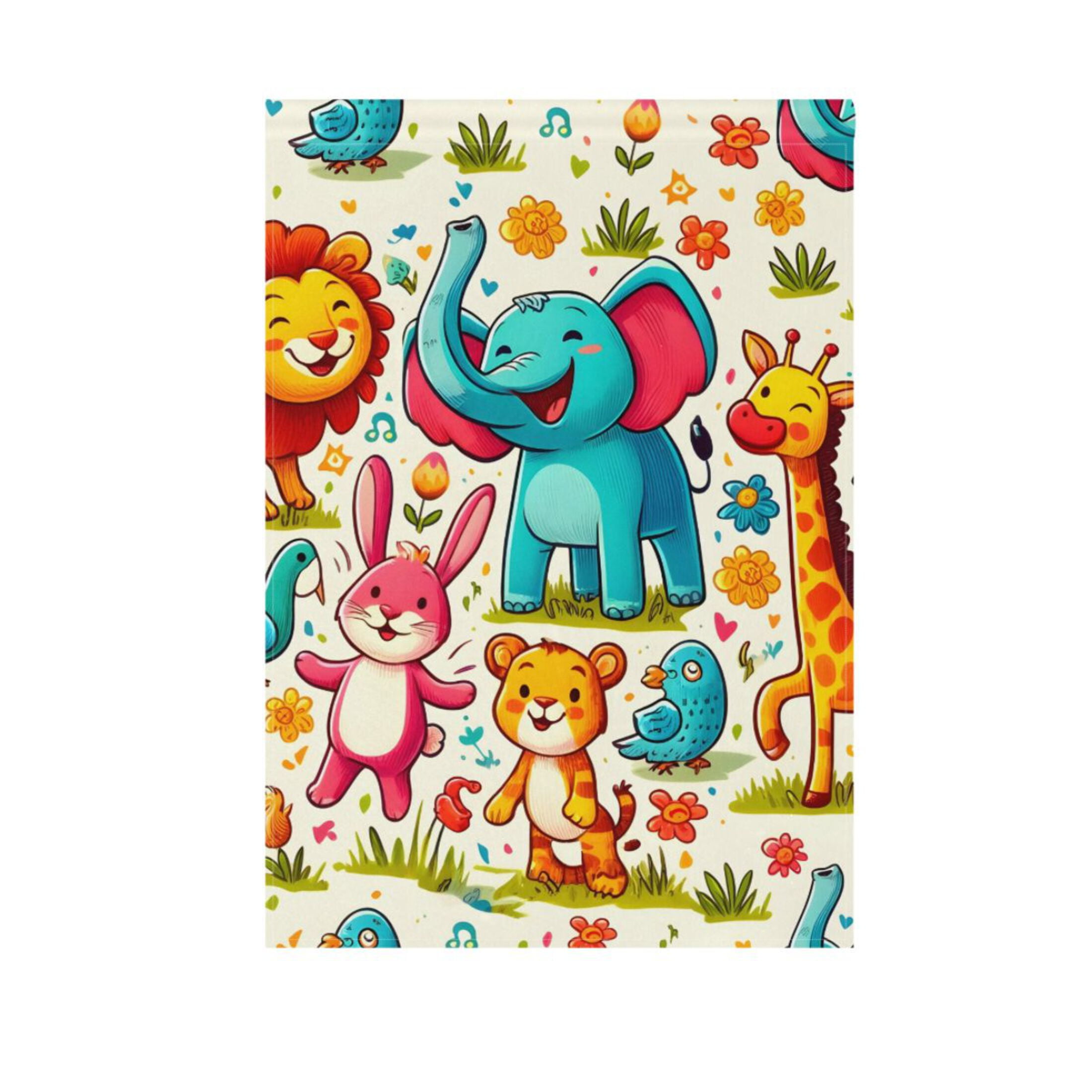 Garden Flag 28"x40" Happy Colorful Animal Double-Sided Yard Flags for ...