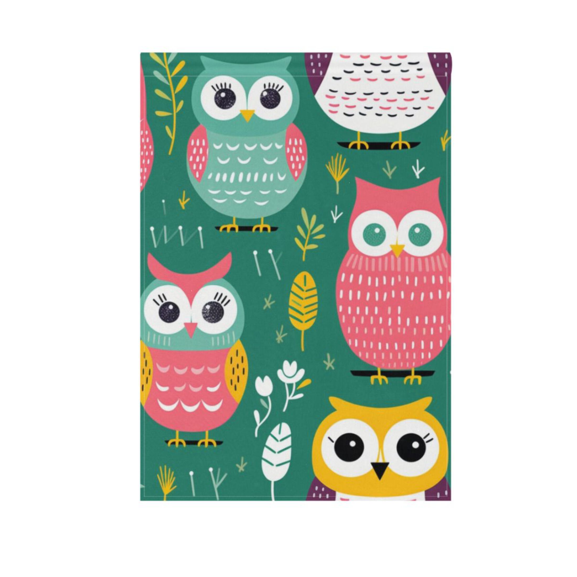 Garden Flag 28"x40" Owls and Plant Double-Sided Yard Flags for Outside ...
