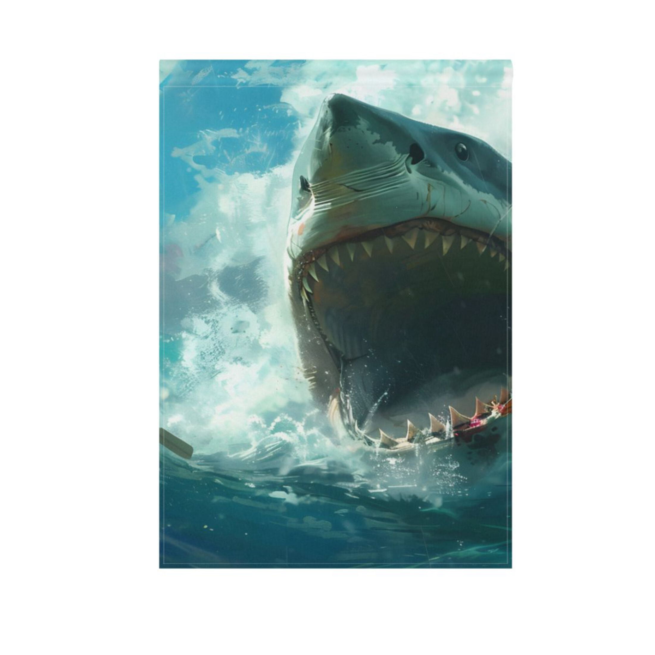 Garden Flag 28"x40" Raft Life with Shark Double-Sided Yard Flags for ...