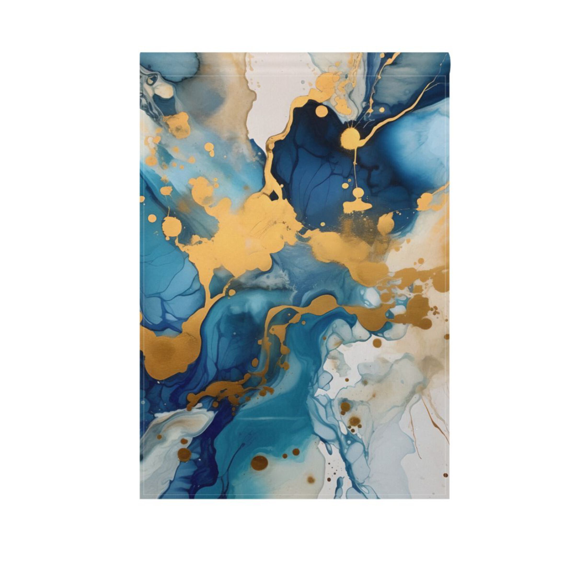 Garden Flag 28"x40" Sapphire Blue Gold Marble Double-Sided Yard Flags ...