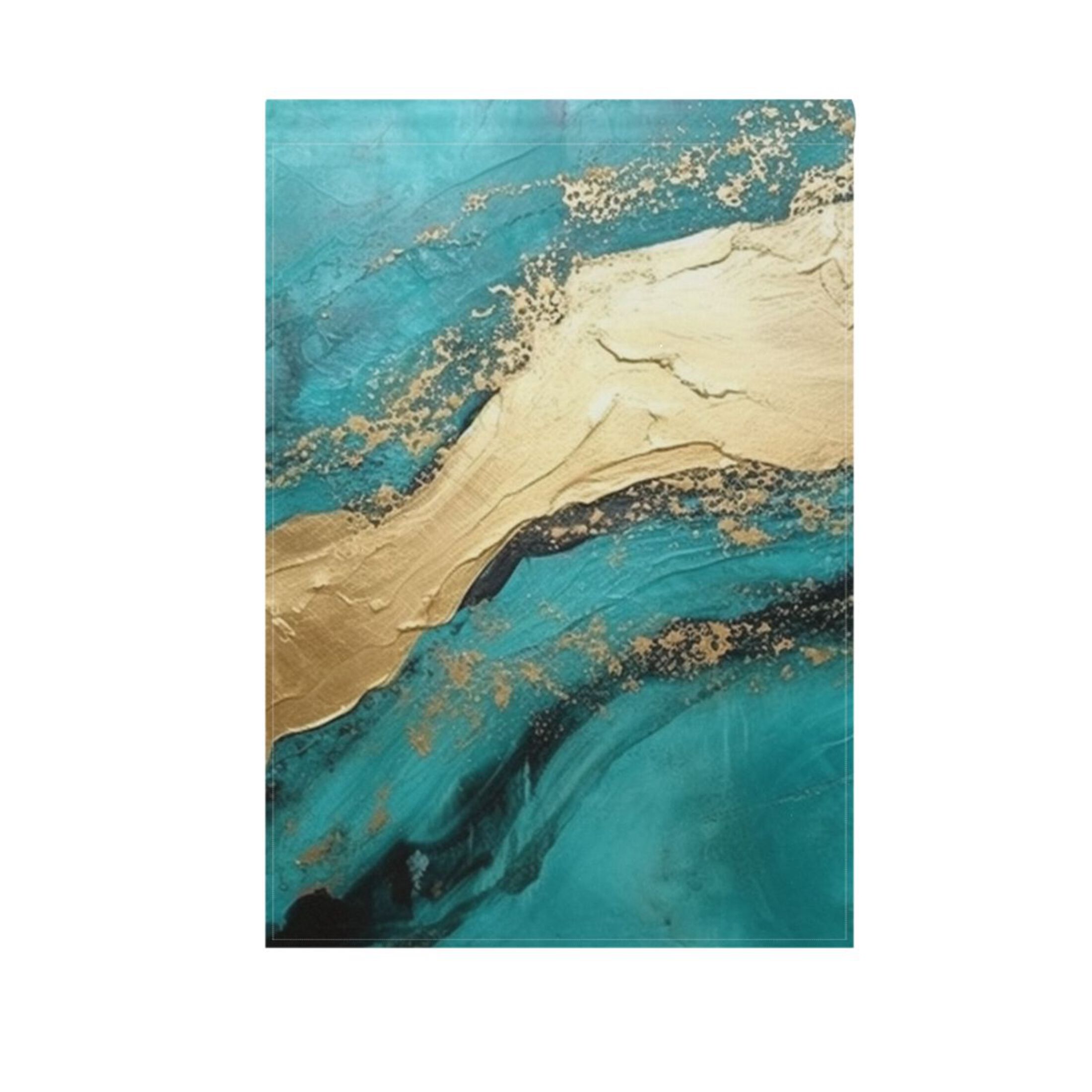 Garden Flag 28"x40" Turquoise Gold Marble Double-Sided Yard Flags for ...