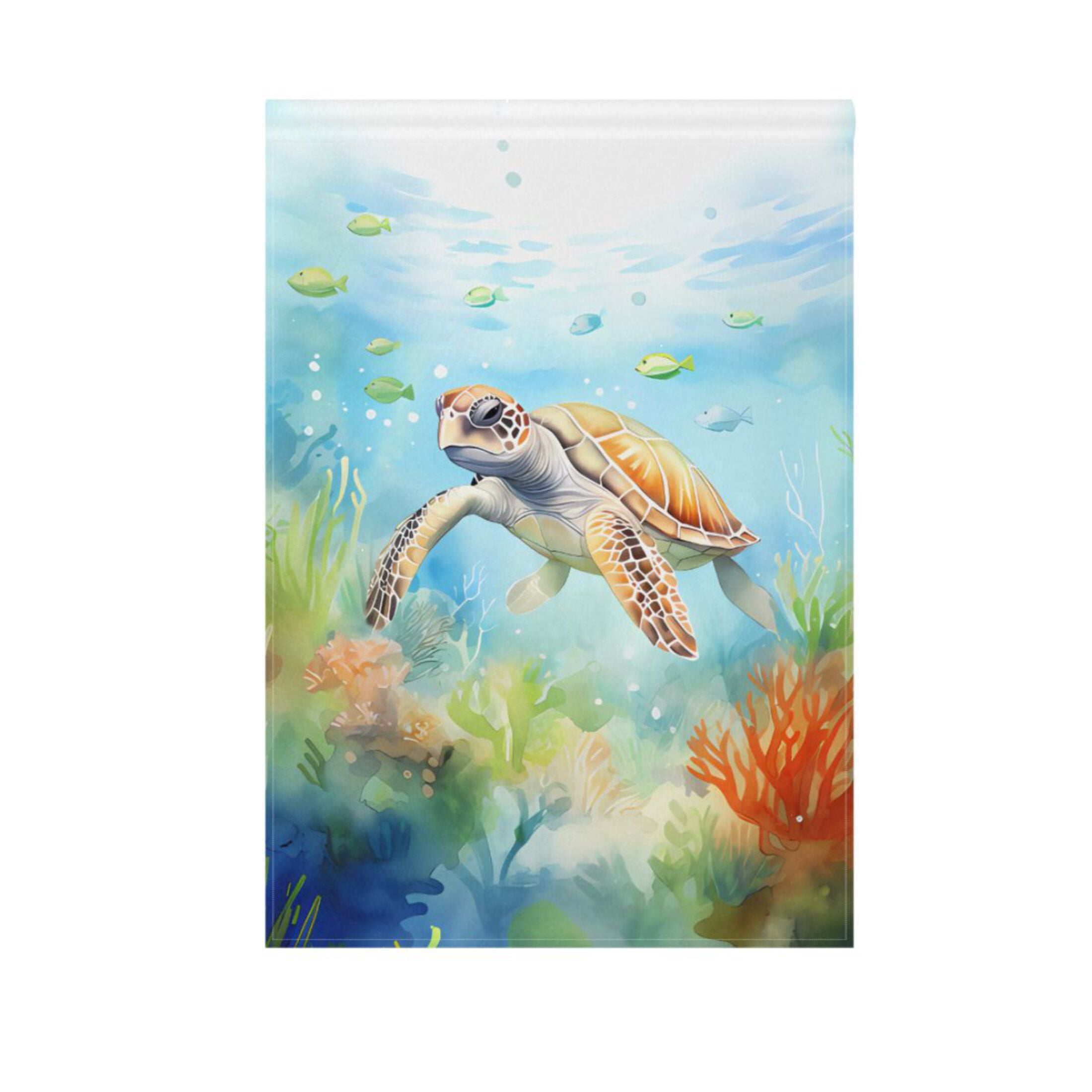 Garden Flag 28"x40" Turtle Fish Coral Double-Sided Yard Flags for ...