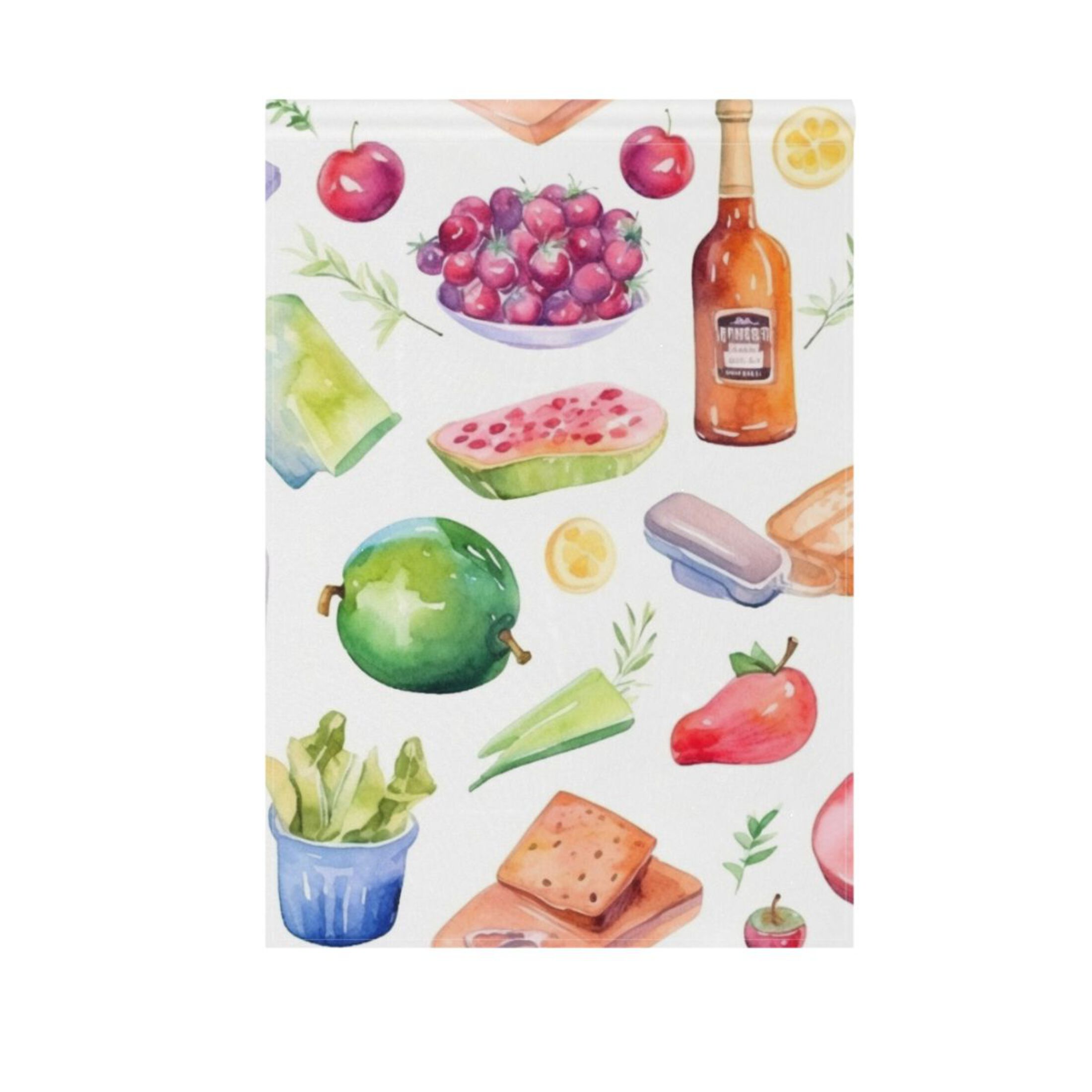 Garden Flag 28"x40" Vegetable Fruits Bottle Bread Double-Sided Yard ...