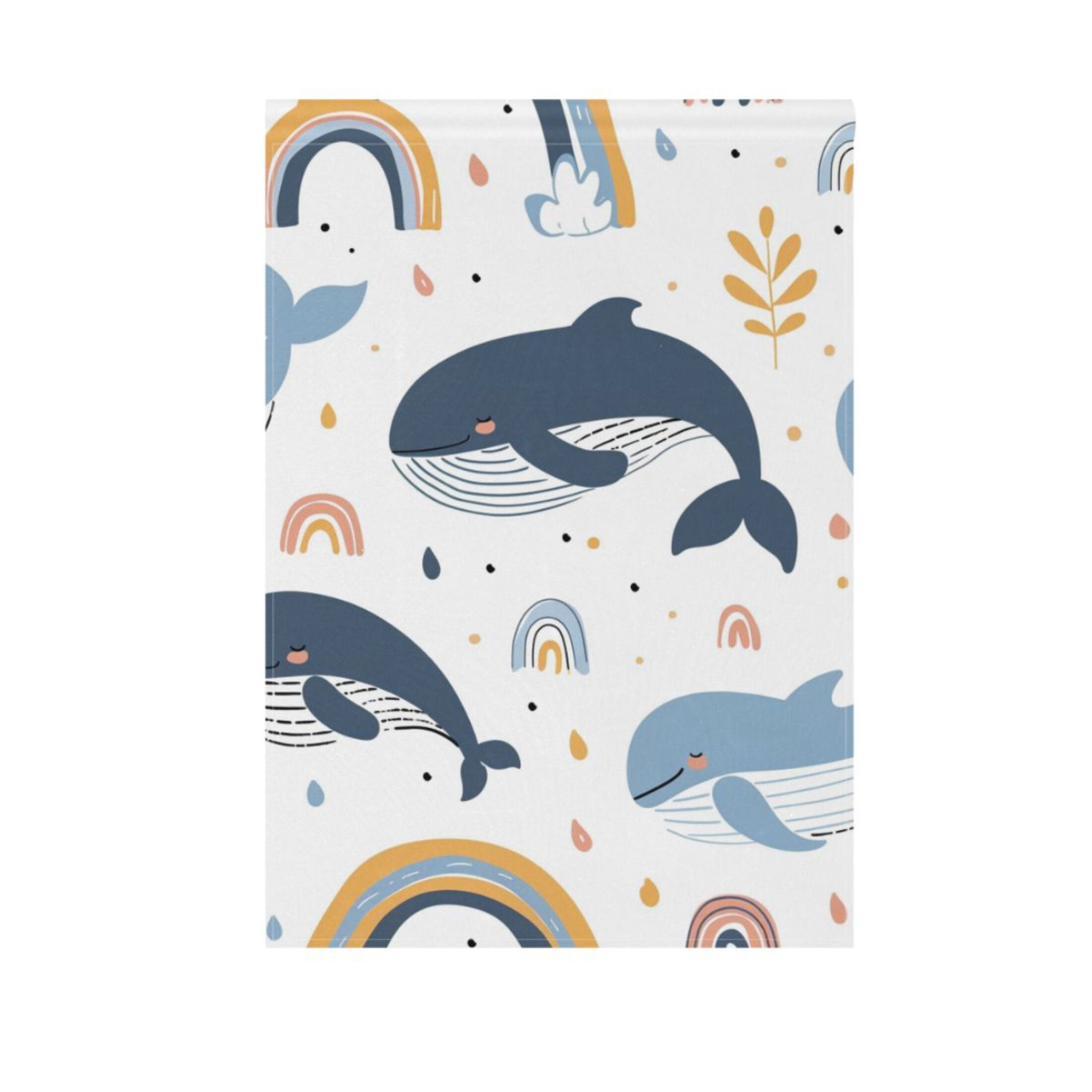 Garden Flag 28"x40" Whales Plants Rainbow Double-Sided Yard Flags for ...