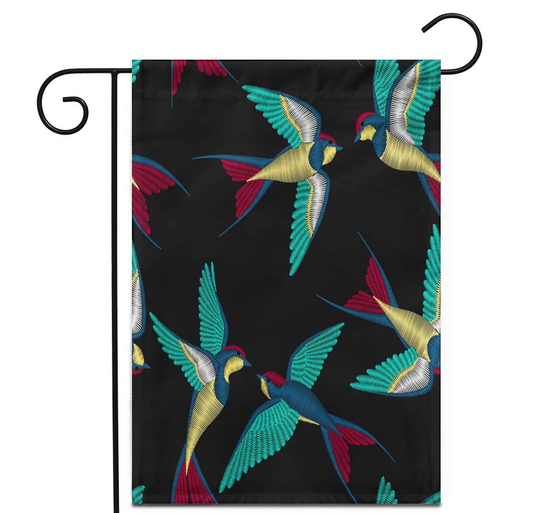 Garden Flag Blue Applique Beautiful Swallow Birds for and Detail ...