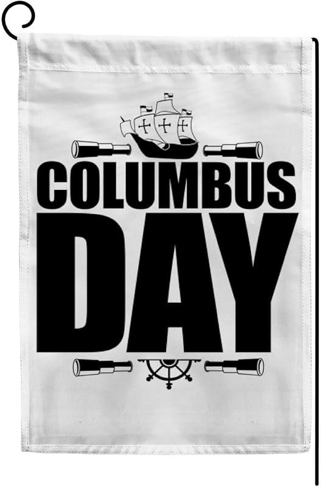 Garden Flag Columbus Day Black Letter Yard Flag Vertical Double Sided ...