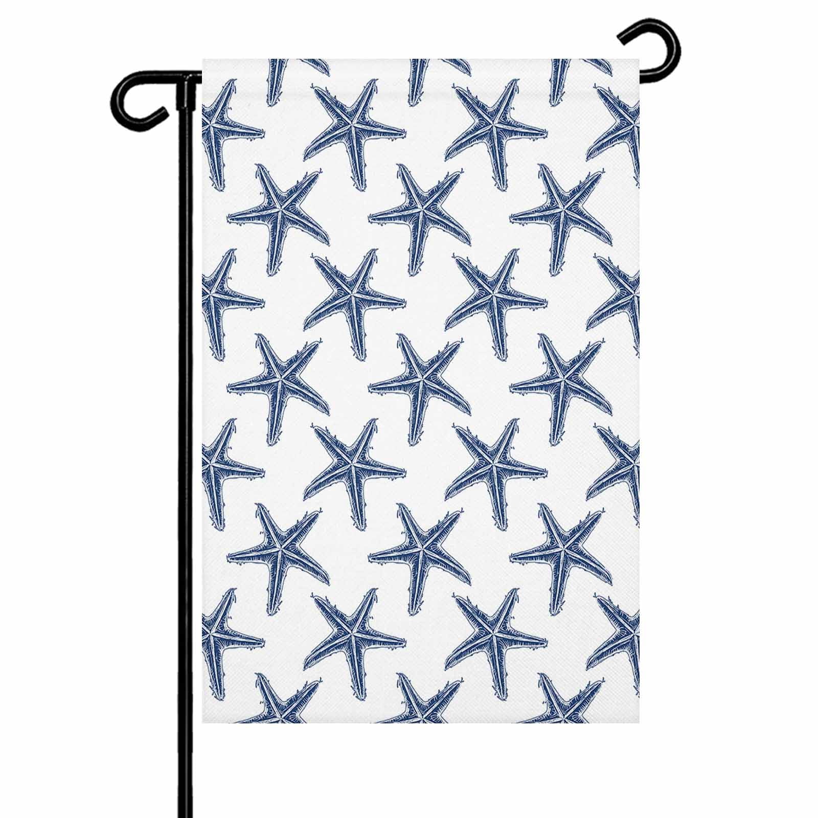 Garden Flag Double-Side Printed House Flag Summer Starfish Yard Flag ...