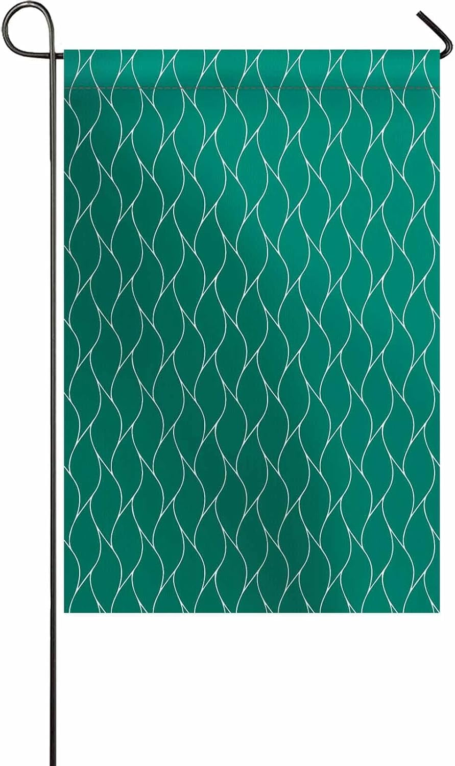 Garden Flag Double Sided Cyan Long Wave Pattern Texture 28" x 40 ...